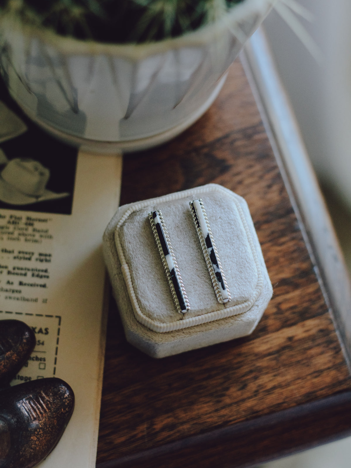 Savannah • White Buffalo Drop Studs | Tin + Turquoise Collective